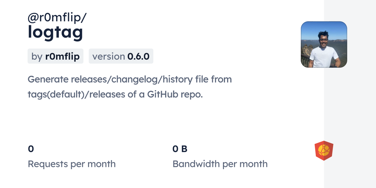 @r0mflip/logtag CDN by jsDelivr - A CDN for npm and GitHub