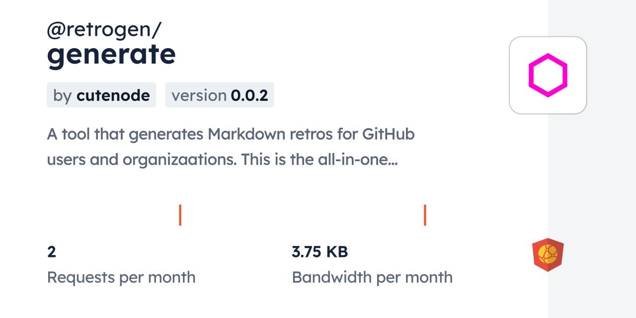 @retrogen/generate CDN by jsDelivr - A CDN for npm and GitHub