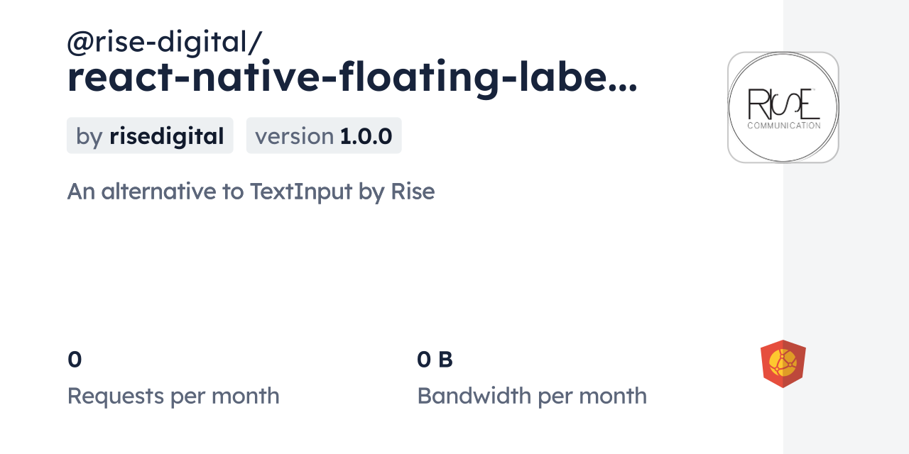 @rise-digital/react-native-floating-label-text-input CDN by jsDelivr - A CDN for npm and GitHub