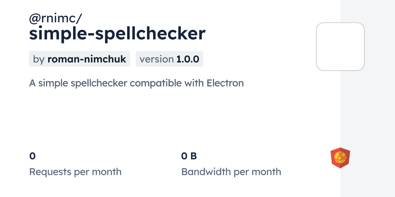 @rnimc/simple-spellchecker CDN by jsDelivr - A CDN for npm and GitHub