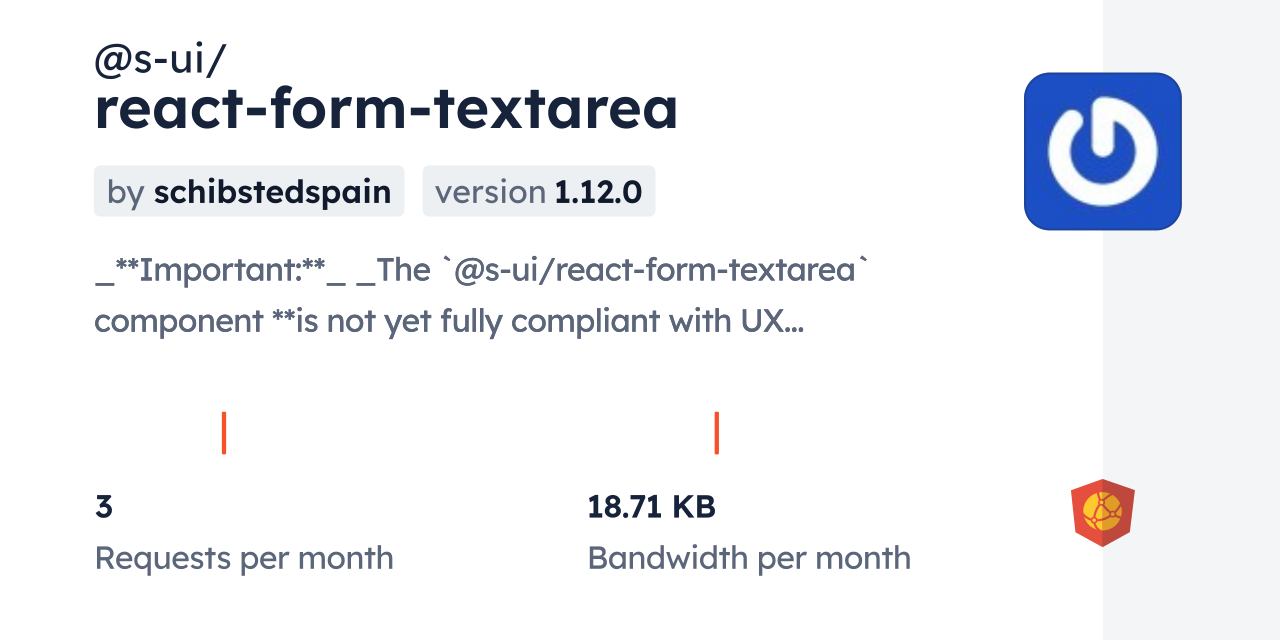 @s-ui/react-form-textarea CDN by jsDelivr - A CDN for npm and GitHub