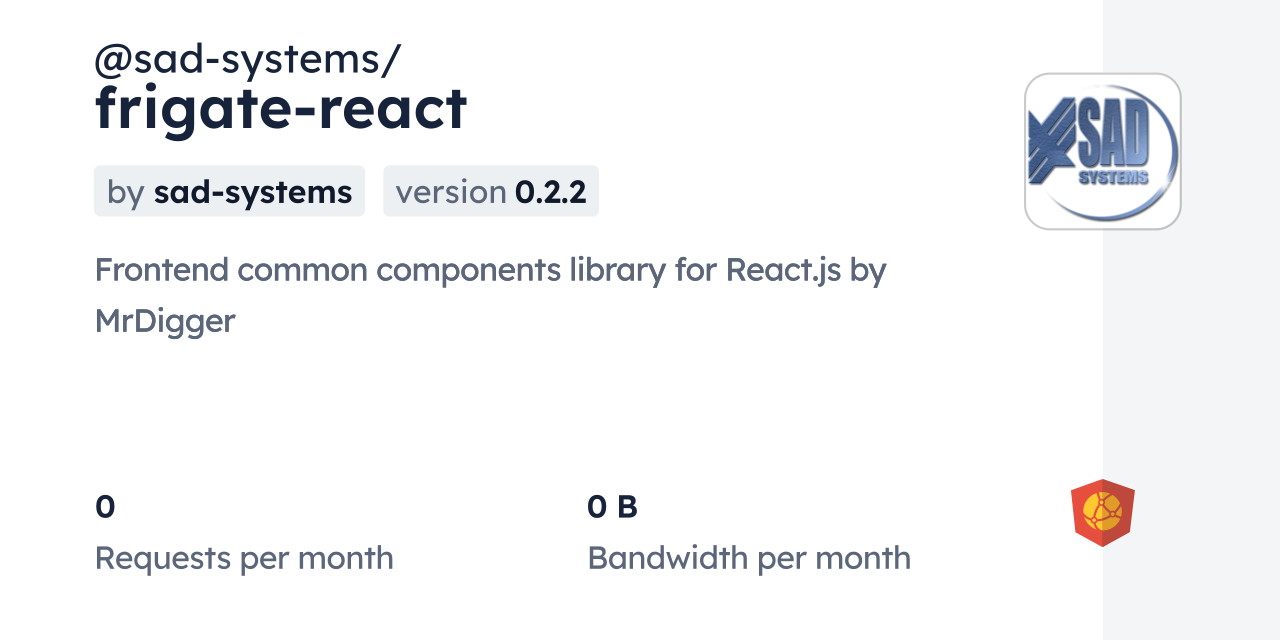 @sad-systems/frigate-react CDN by jsDelivr - A CDN for npm and GitHub