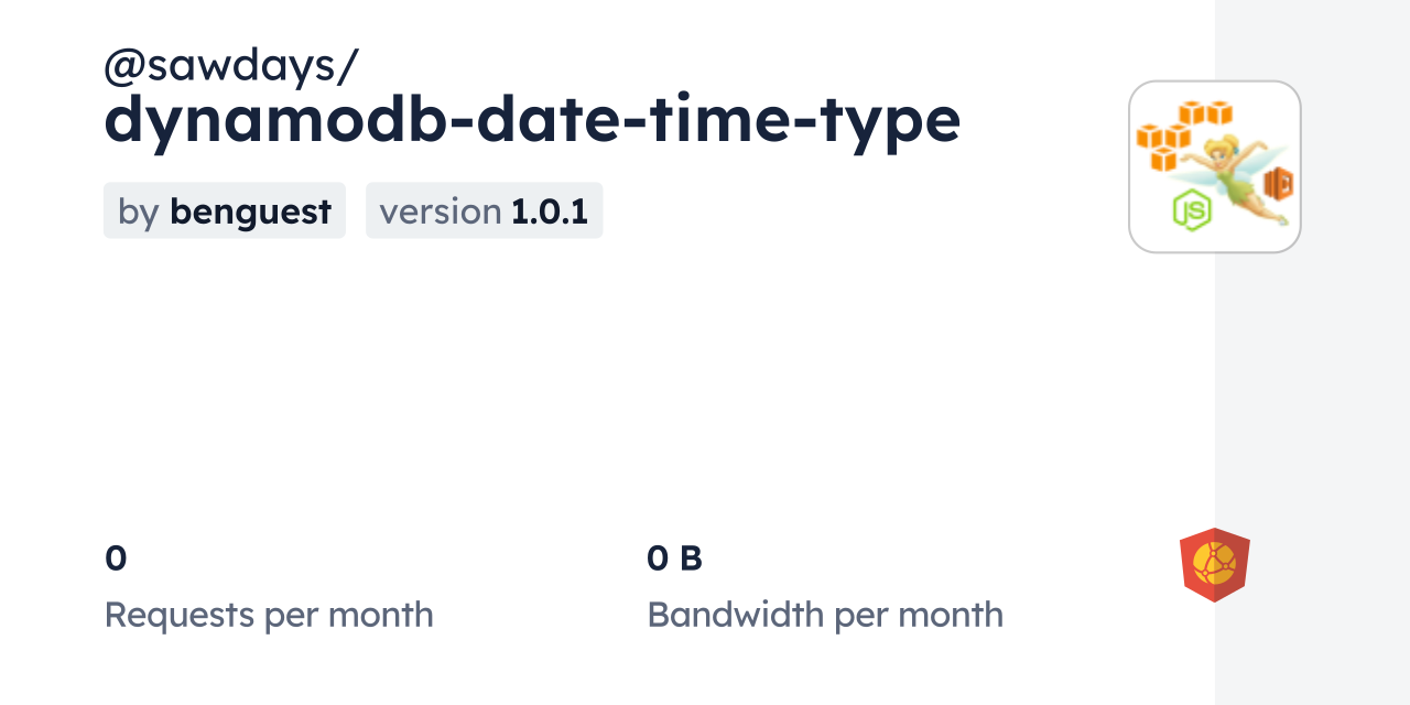 @sawdays/dynamodb-date-time-type CDN by jsDelivr - A CDN for npm and GitHub