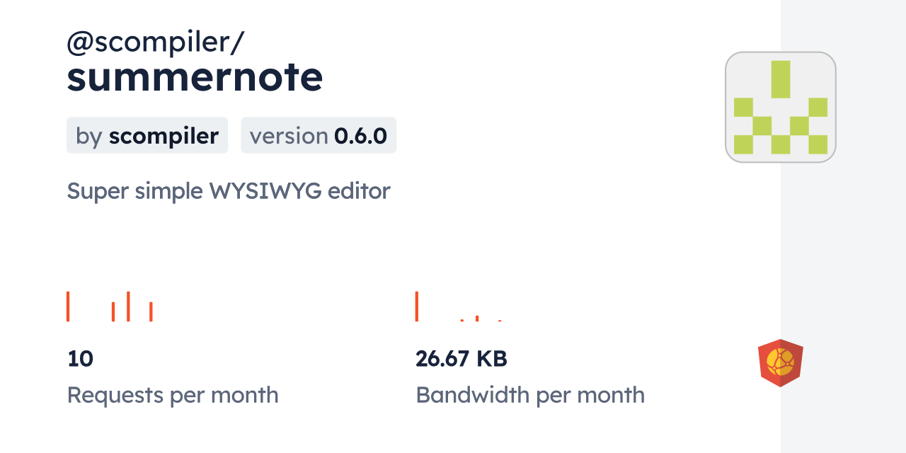 @scompiler/summernote CDN by jsDelivr - A CDN for npm and GitHub
