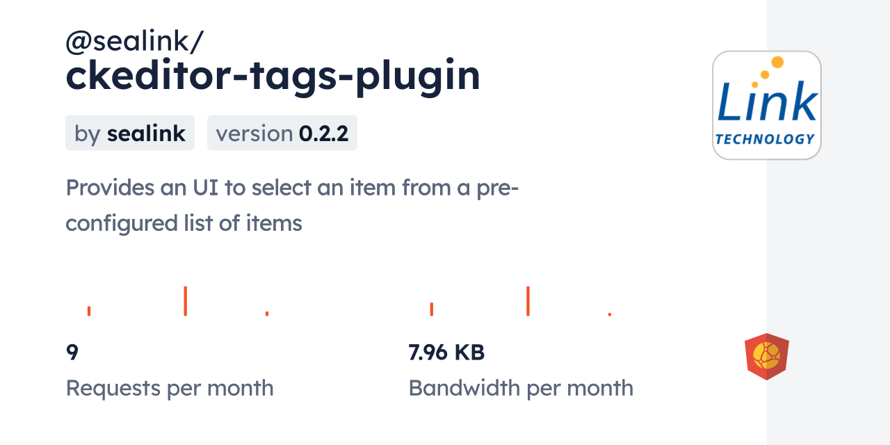 @sealink/ckeditor-tags-plugin CDN by jsDelivr - A CDN for npm and GitHub