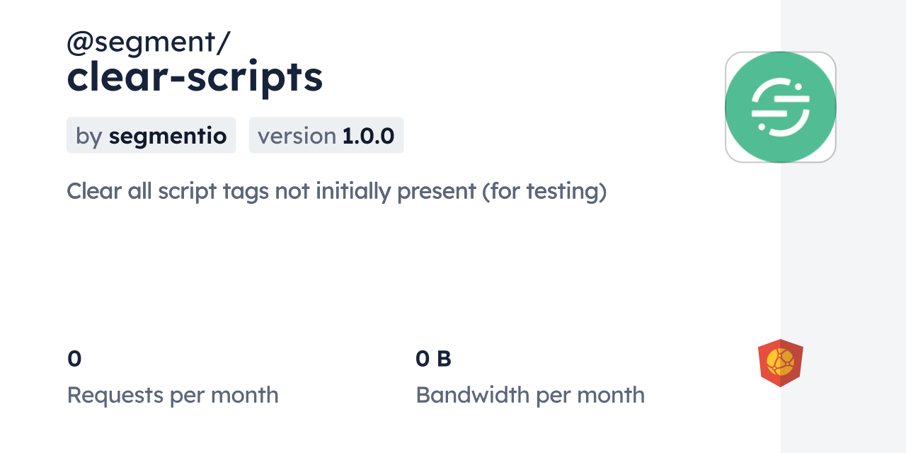 @segment/clear-scripts CDN by jsDelivr - A CDN for npm and GitHub