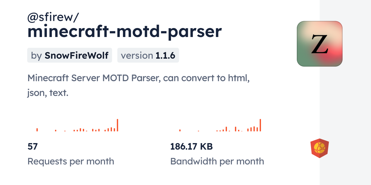 @sfirew/minecraft-motd-parser CDN by jsDelivr - A CDN for npm and GitHub