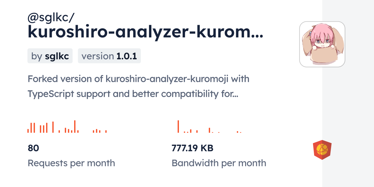 @sglkc/kuroshiro-analyzer-kuromoji CDN by jsDelivr - A CDN for npm and GitHub