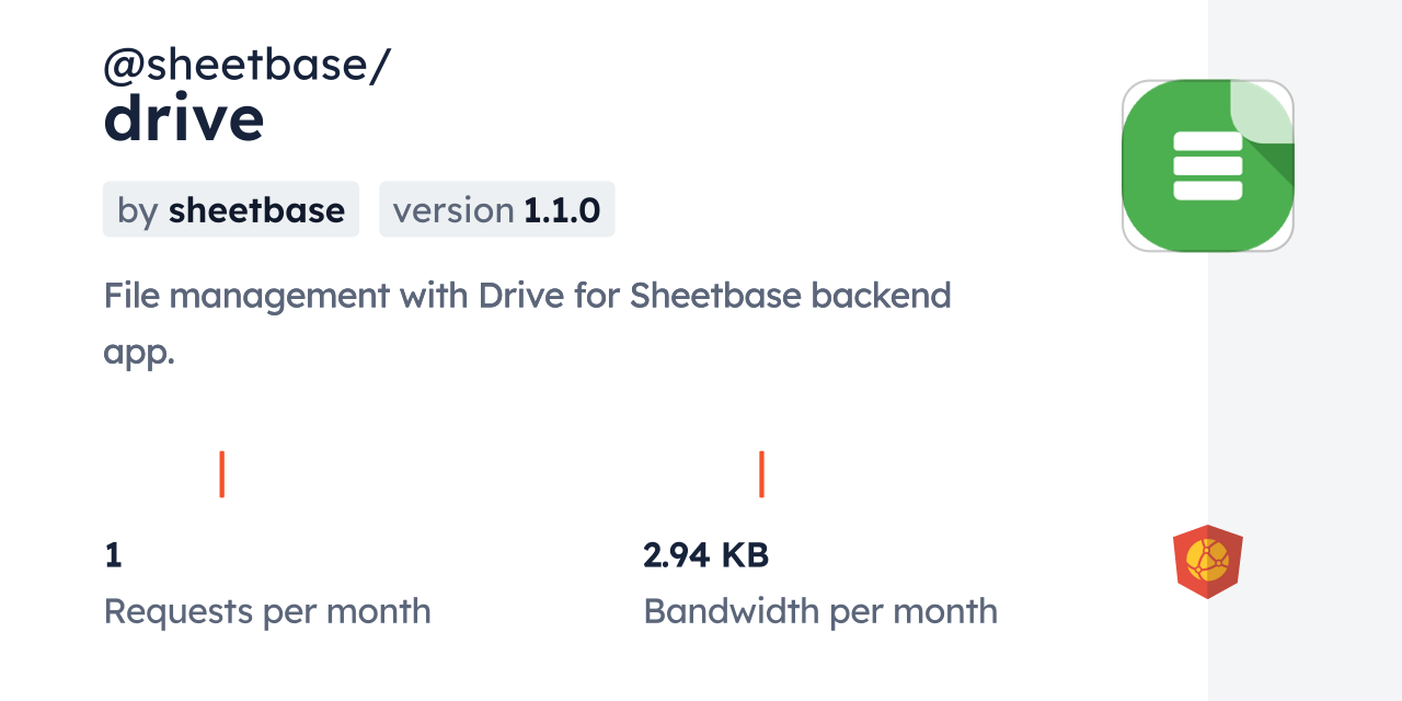 @sheetbase/drive CDN by jsDelivr - A CDN for npm and GitHub