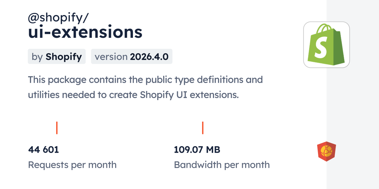 @shopify/ui-extensions CDN by jsDelivr - A CDN for npm and GitHub