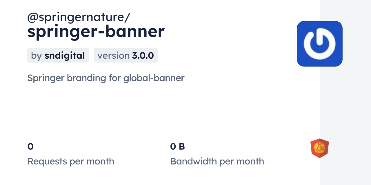 @springernature/springer-banner CDN by jsDelivr - A CDN for npm and GitHub
