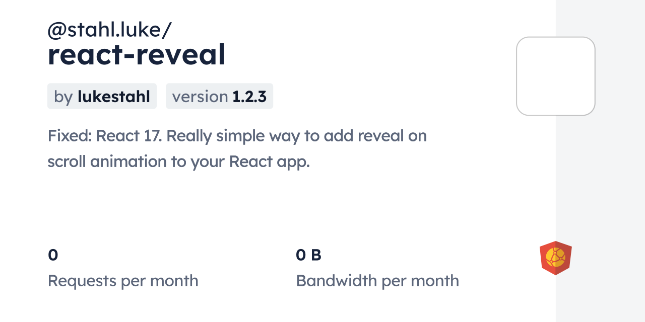 @stahl.luke/react-reveal CDN by jsDelivr - A CDN for npm and GitHub