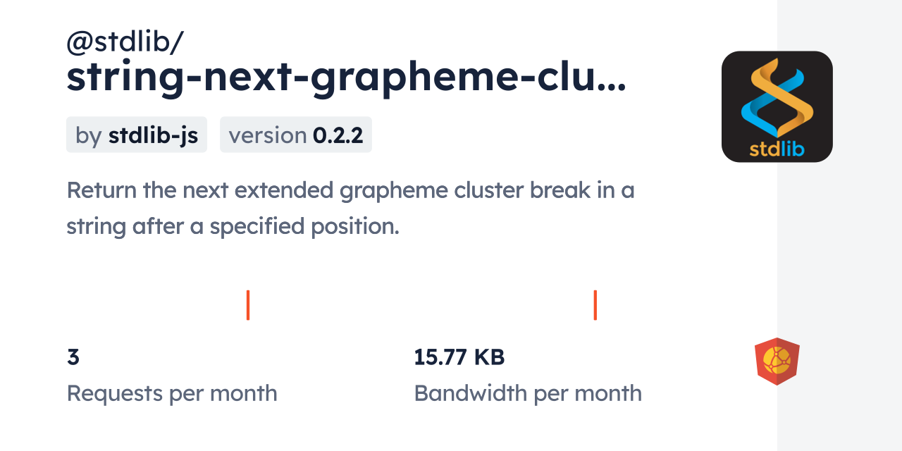 @stdlib/string-next-grapheme-cluster-break CDN by jsDelivr - A CDN for npm and GitHub