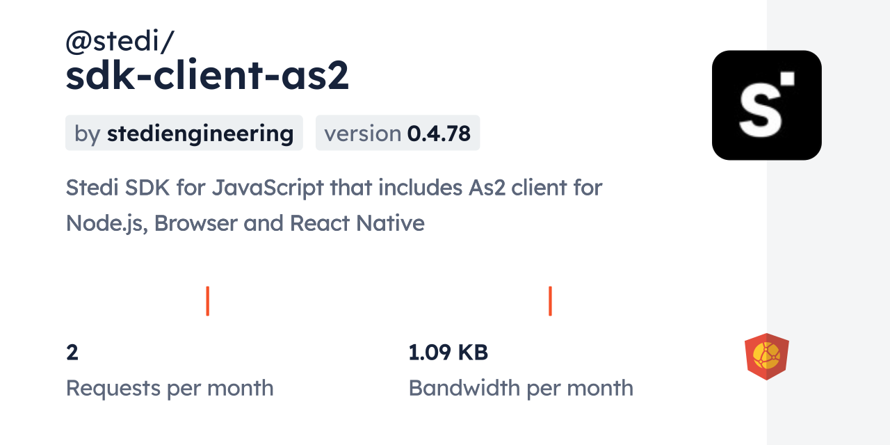 @stedi/sdk-client-as2 CDN by jsDelivr - A CDN for npm and GitHub