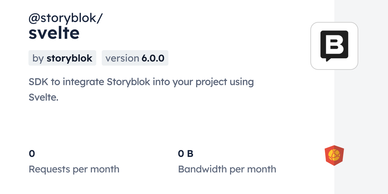 @storyblok/svelte CDN by jsDelivr - A CDN for npm and GitHub