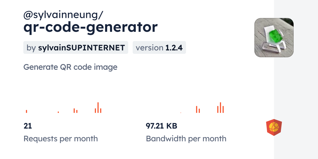 @sylvainneung/qr-code-generator CDN by jsDelivr - A CDN for npm and GitHub