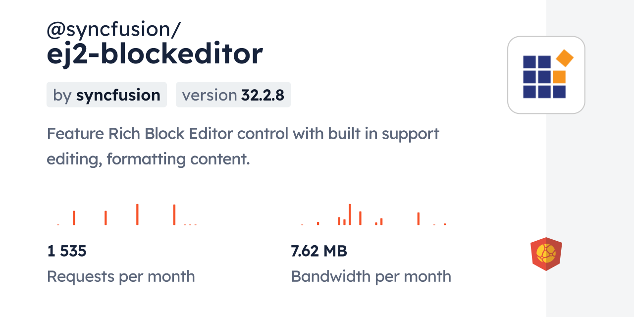 @syncfusion/ej2-blockeditor CDN by jsDelivr - A CDN for npm and GitHub