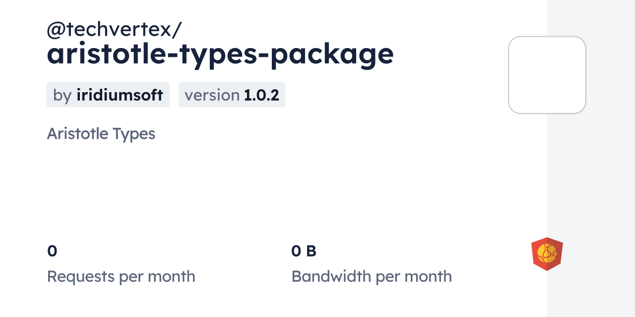 @techvertex/aristotle-types-package CDN by jsDelivr - A CDN for npm and GitHub