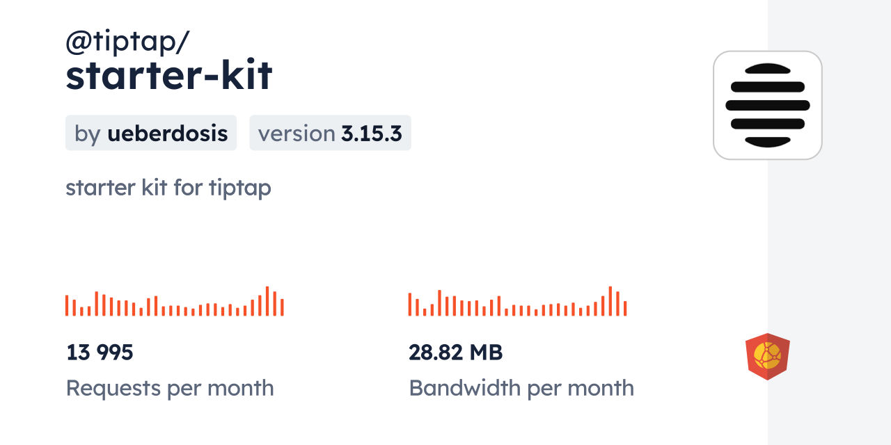@tiptap/starter-kit CDN by jsDelivr - A CDN for npm and GitHub