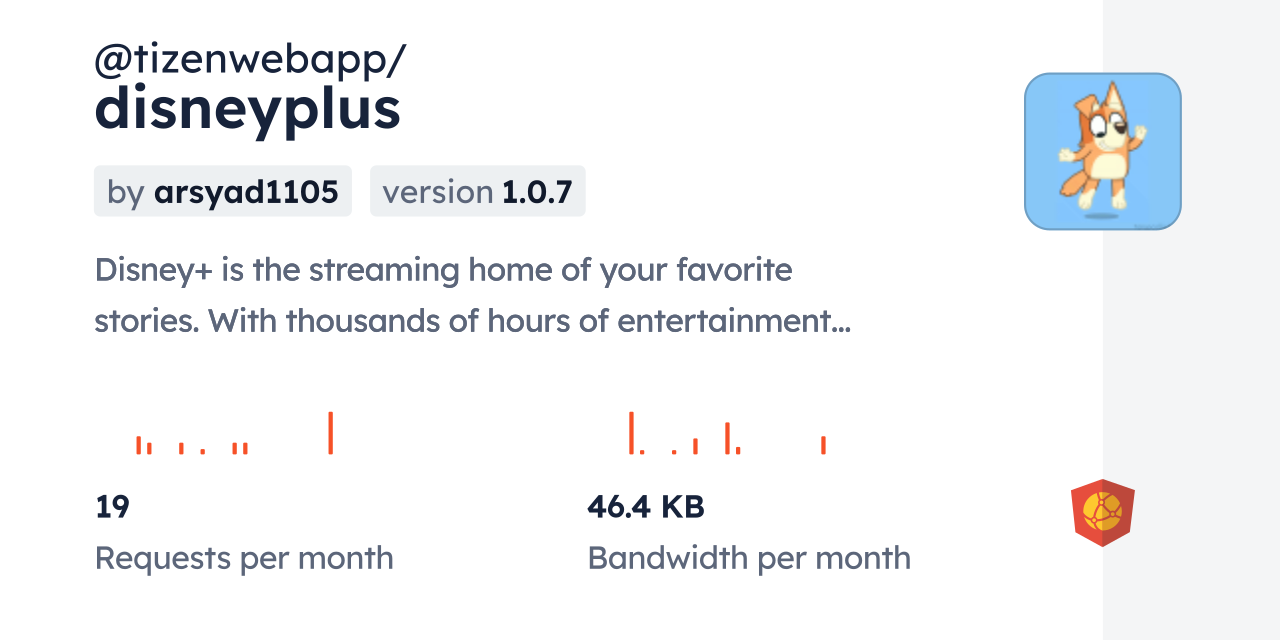 @tizenwebapp/disneyplus CDN by jsDelivr - A CDN for npm and GitHub
