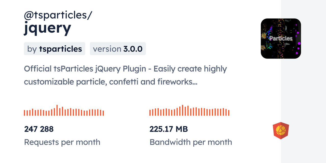 @tsparticles/jquery CDN by jsDelivr - A CDN for npm and GitHub