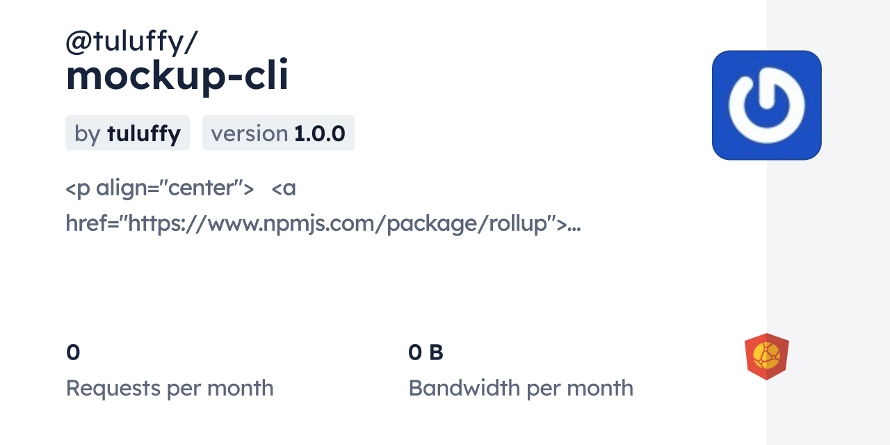 @tuluffy/mockup-cli CDN by jsDelivr - A CDN for npm and GitHub