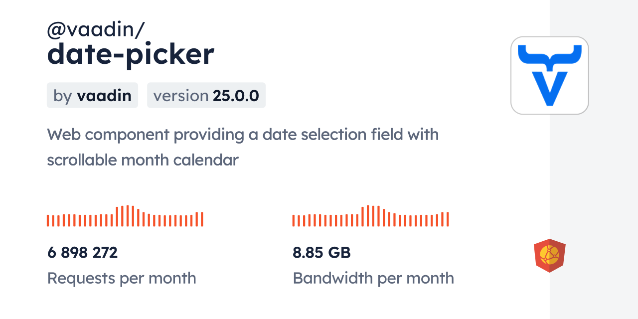 @vaadin/date-picker CDN by jsDelivr - A CDN for npm and GitHub