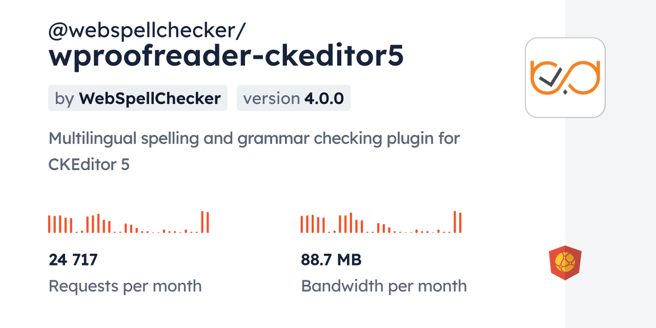 @webspellchecker/wproofreader-ckeditor5 CDN by jsDelivr - A CDN for npm and GitHub