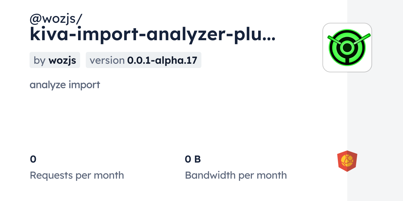 @wozjs/kiva-import-analyzer-plugin CDN by jsDelivr - A CDN for npm and GitHub