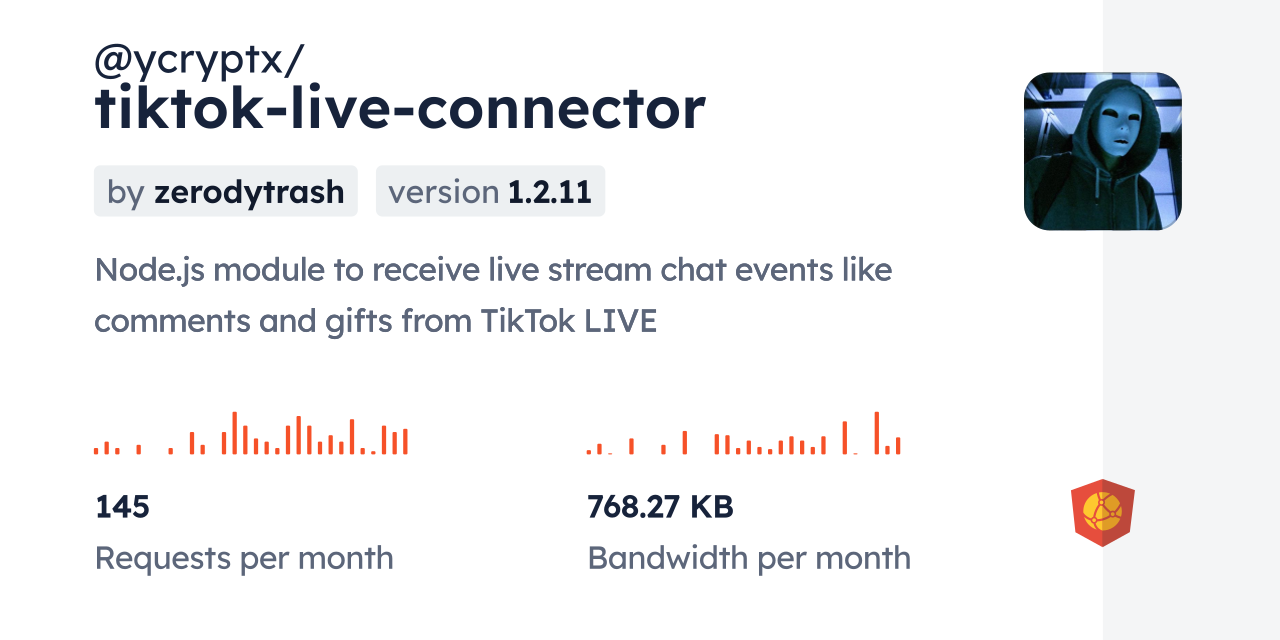 @ycryptx/tiktok-live-connector CDN by jsDelivr - A CDN for npm and GitHub