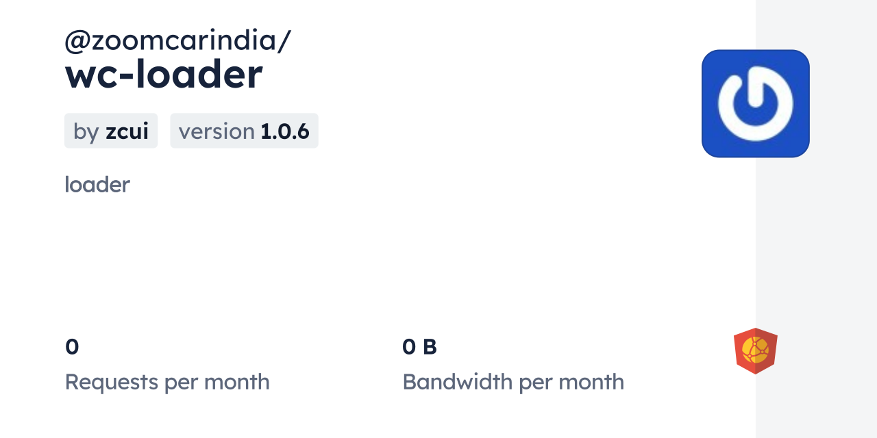@zoomcarindia/wc-loader CDN by jsDelivr - A CDN for npm and GitHub
