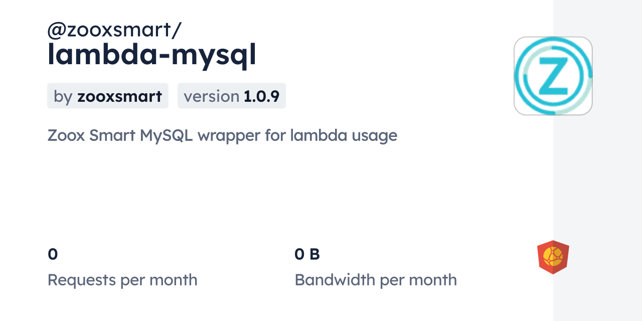 @zooxsmart/lambda-mysql CDN by jsDelivr - A CDN for npm and GitHub