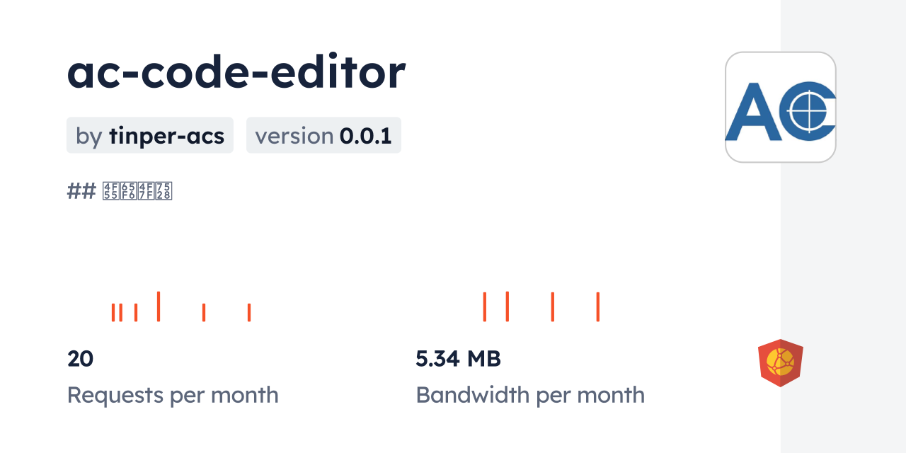 ac-code-editor CDN by jsDelivr - A CDN for npm and GitHub