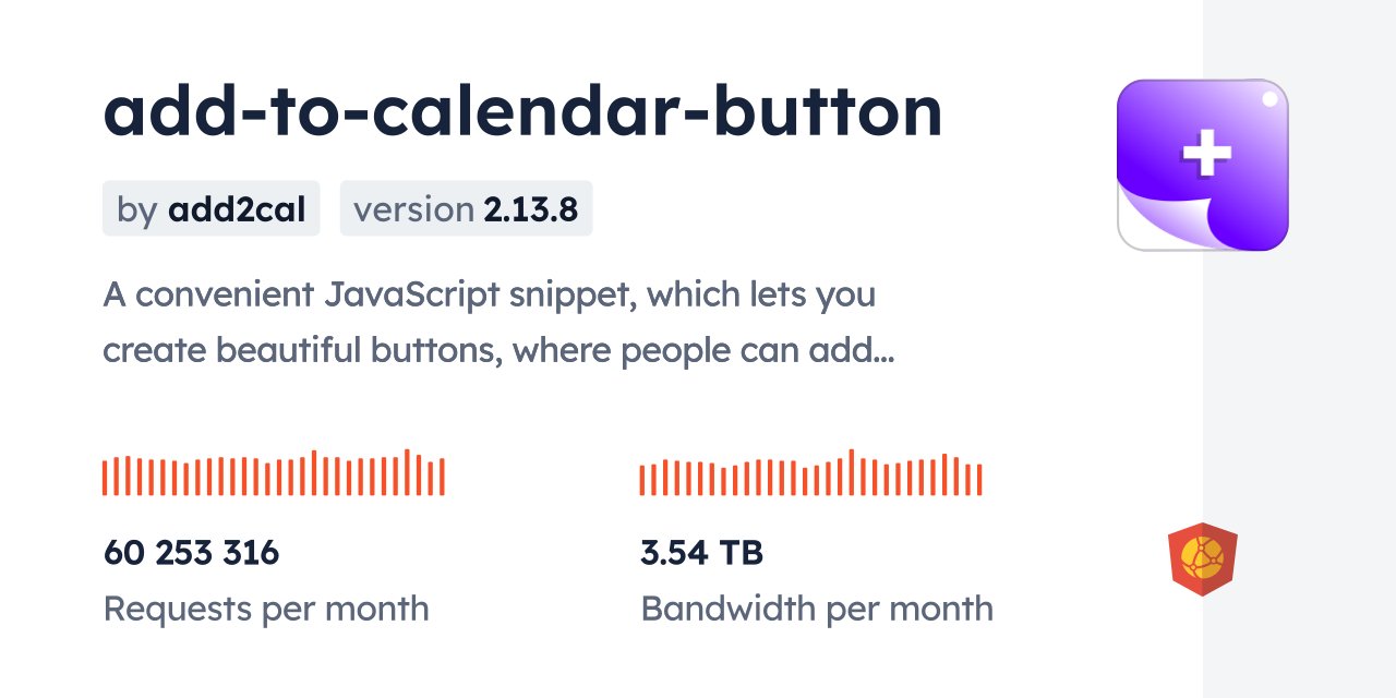 add-to-calendar-button CDN by jsDelivr - A CDN for npm and GitHub