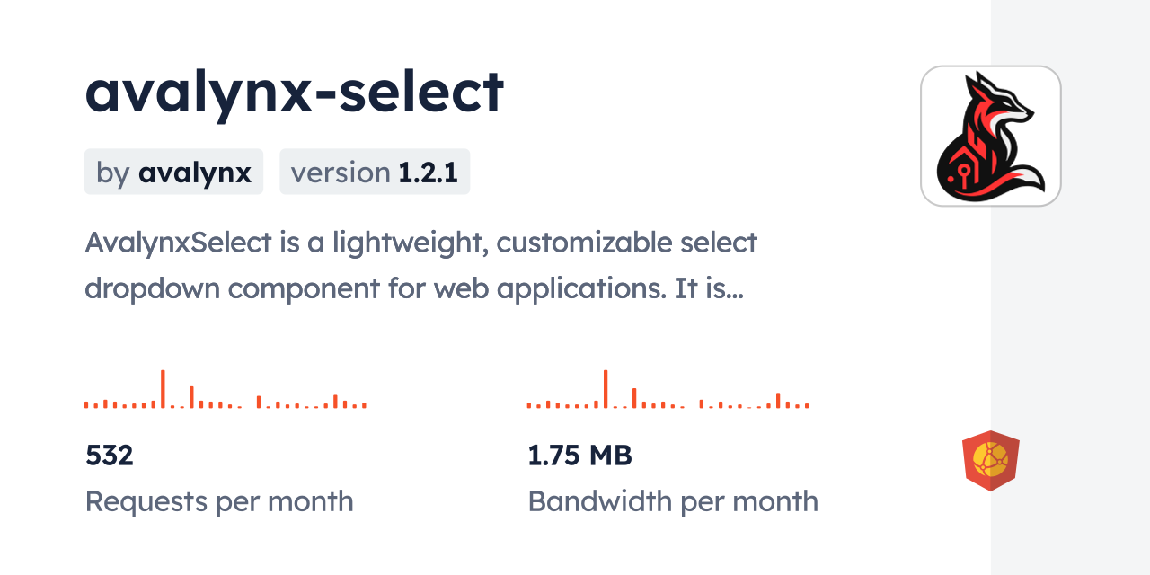 avalynx-select CDN by jsDelivr - A CDN for npm and GitHub