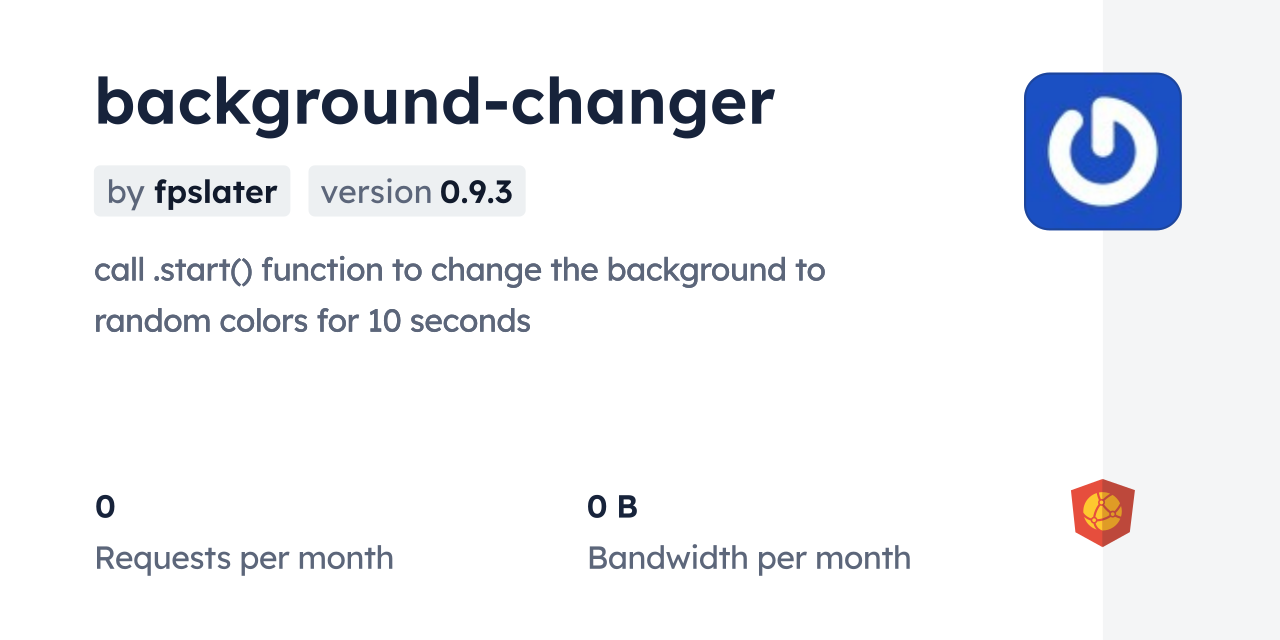 background-changer CDN by jsDelivr - A CDN for npm and GitHub