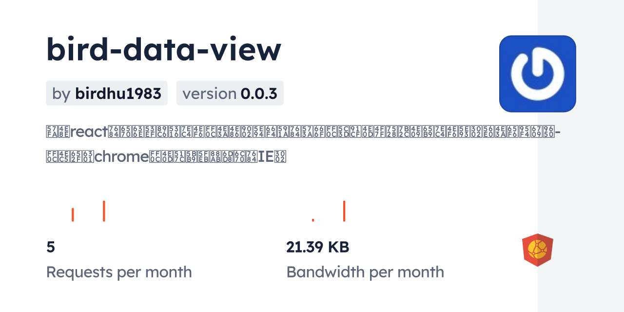 bird-data-view CDN by jsDelivr - A CDN for npm and GitHub