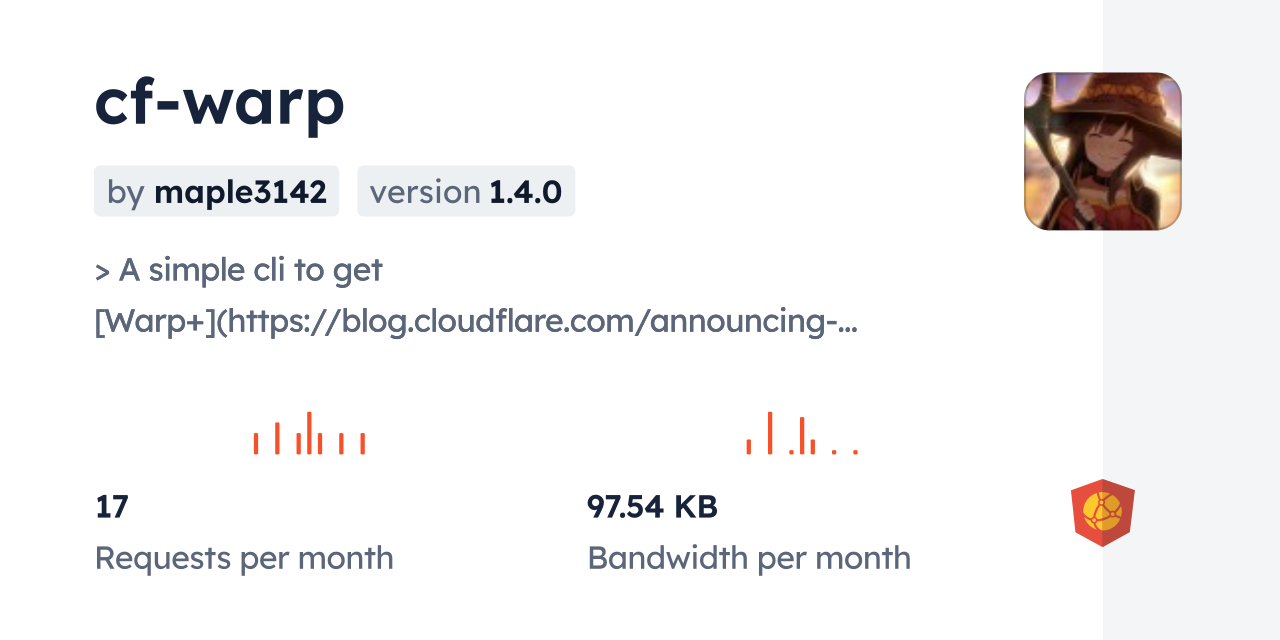 cf-warp CDN by jsDelivr - A CDN for npm and GitHub