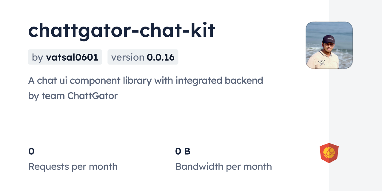 chattgator-chat-kit CDN by jsDelivr - A CDN for npm and GitHub