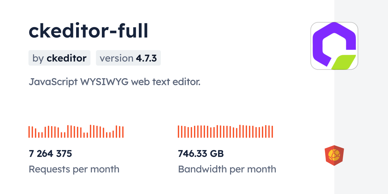 ckeditor-full CDN by jsDelivr - A CDN for npm and GitHub