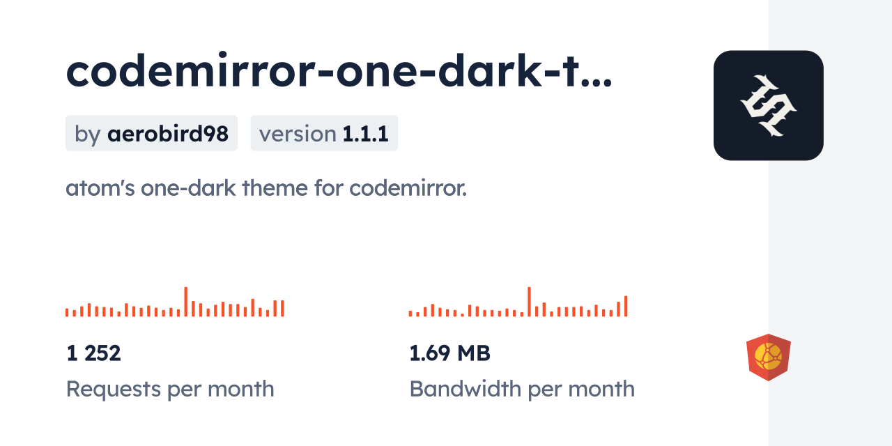 codemirror-one-dark-theme CDN by jsDelivr - A CDN for npm and GitHub