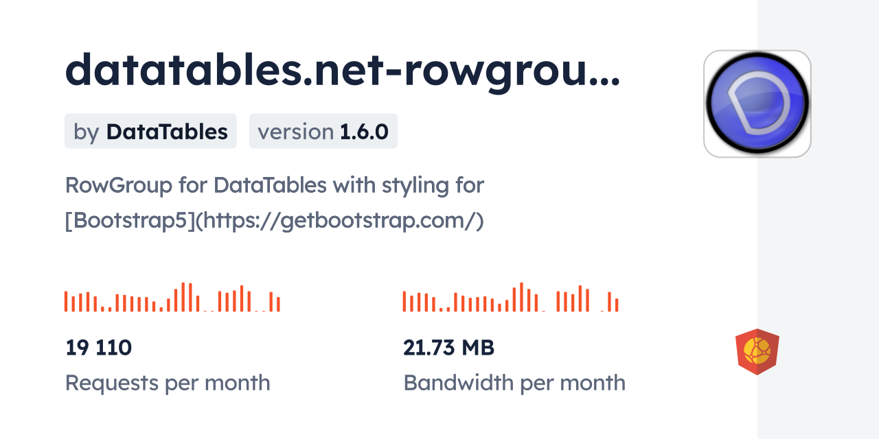 datatables.net-rowgroup-bs5 CDN by jsDelivr - A CDN for npm and GitHub