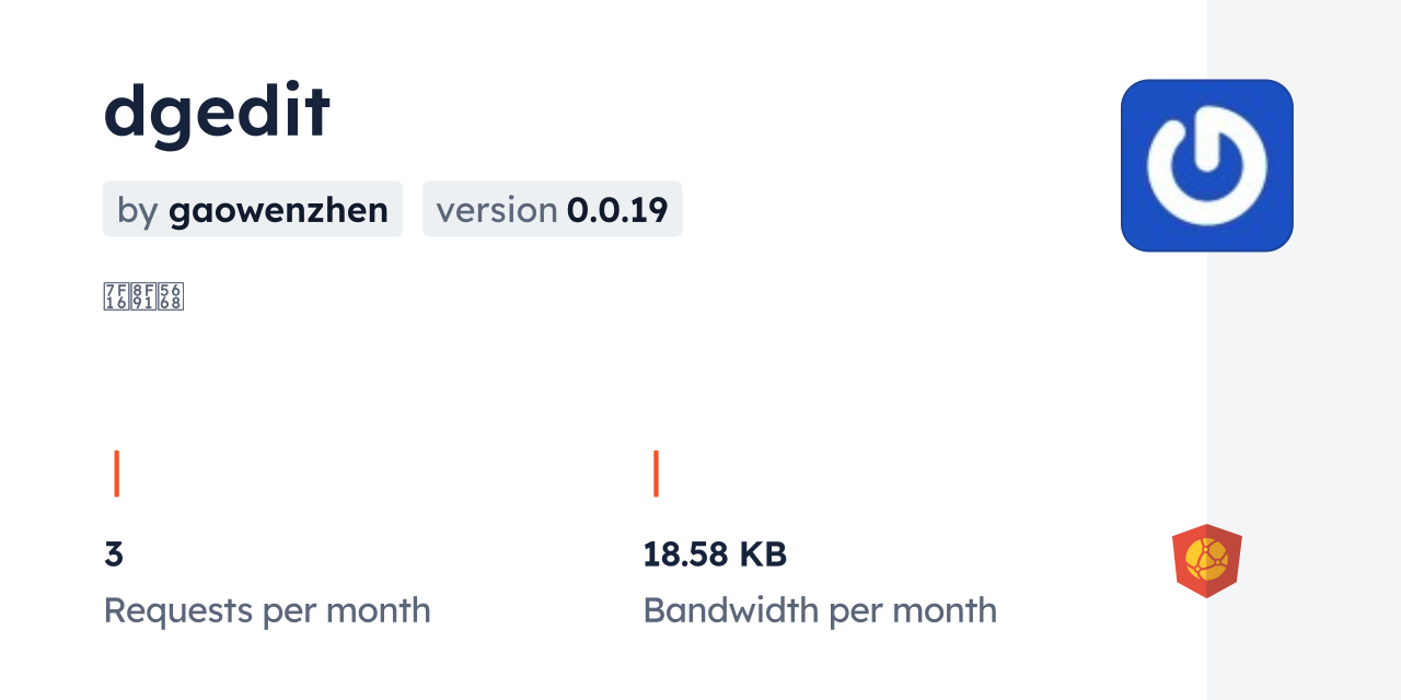 dgedit CDN by jsDelivr - A CDN for npm and GitHub