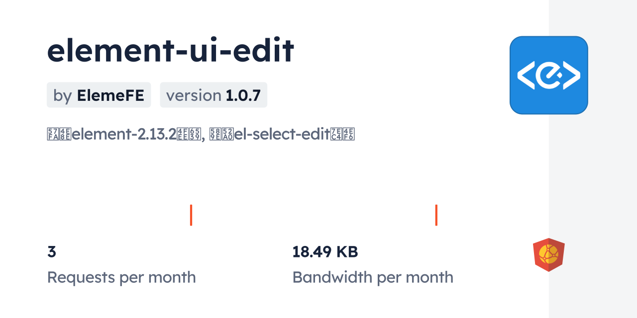 element-ui-edit CDN by jsDelivr - A CDN for npm and GitHub