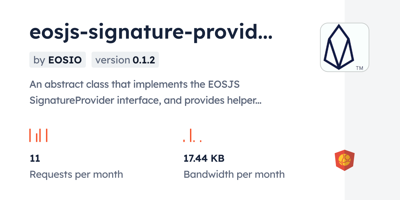 eosjs-signature-provider-interface CDN by jsDelivr - A CDN for npm and GitHub
