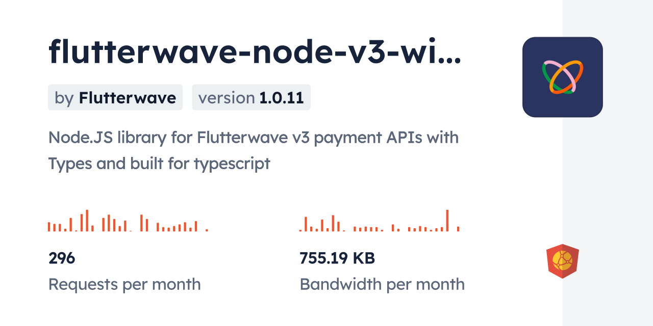 flutterwave-node-v3-withtypes CDN by jsDelivr - A CDN for npm and GitHub