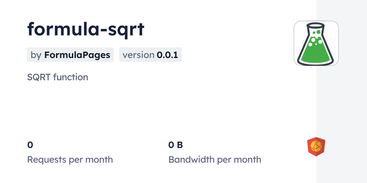 formula-sqrt CDN by jsDelivr - A CDN for npm and GitHub