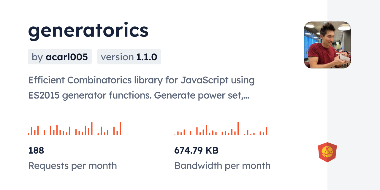 generatorics CDN by jsDelivr - A CDN for npm and GitHub