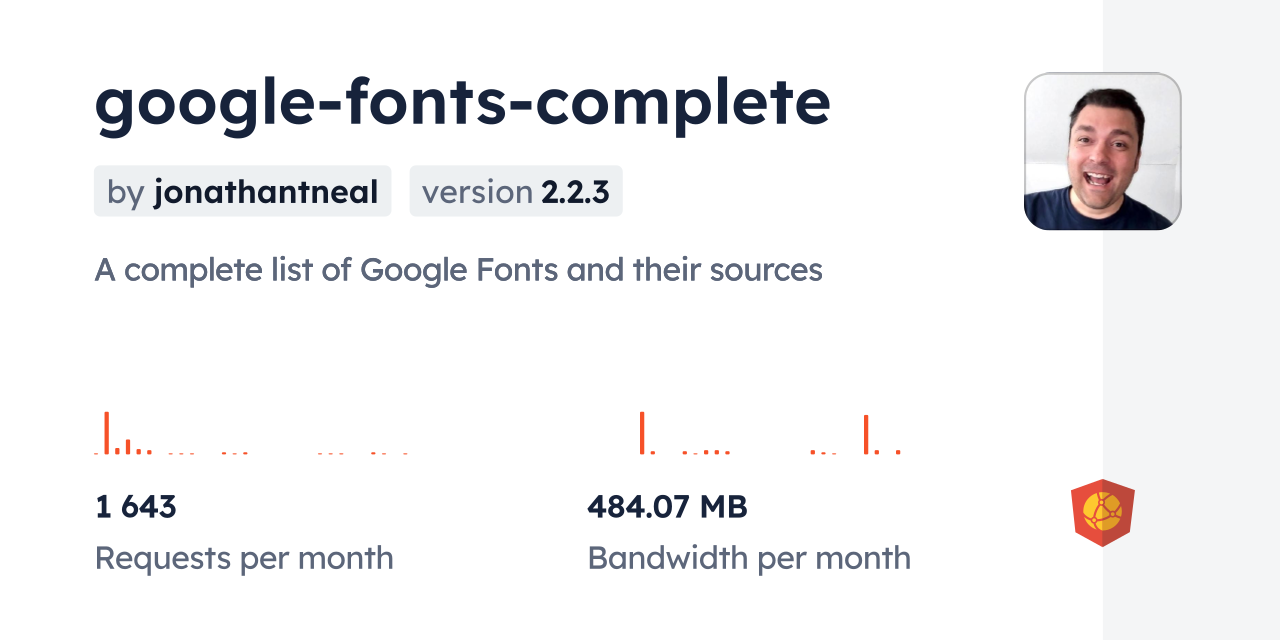 google-fonts-complete CDN by jsDelivr - A CDN for npm and GitHub