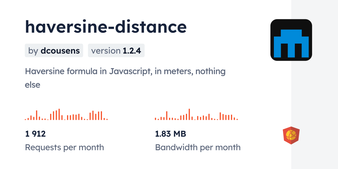 haversine-distance CDN by jsDelivr - A CDN for npm and GitHub